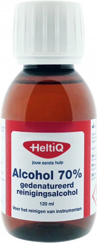 Heltiq Alcohol 70% - Reinigt huid, kleine wondjes en instrumenten - 120 ...