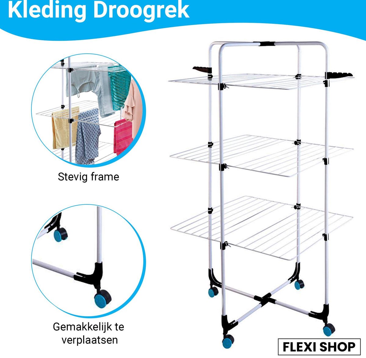 Droogtoren 30m - Droogrek toren - Droogtoren met wieltjes - Droogrek ...