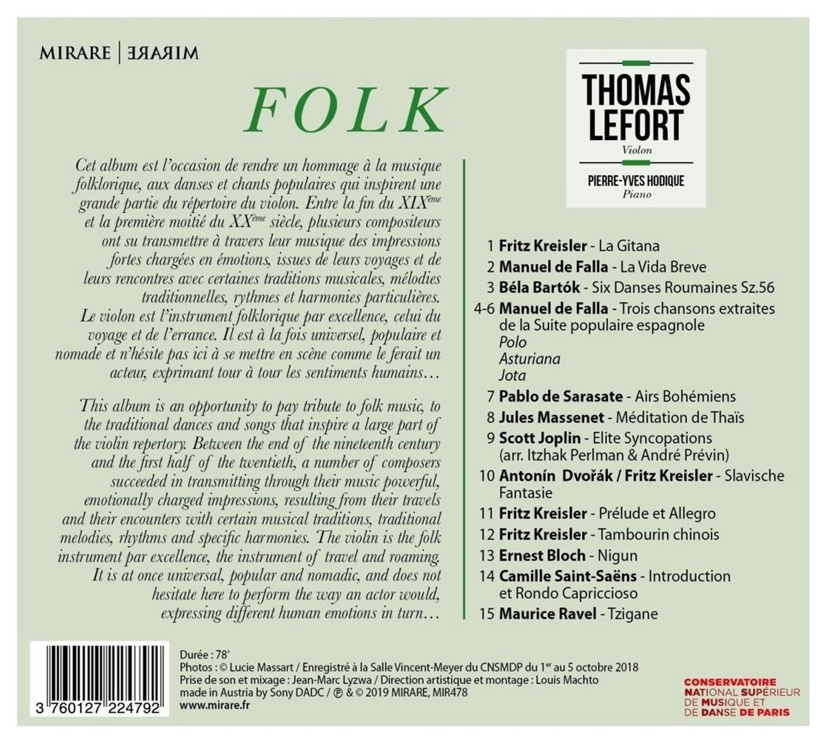Thomas Lefort Pierre-Yves Hodique - Folk (CD), Thomas Lefort Pierre ...