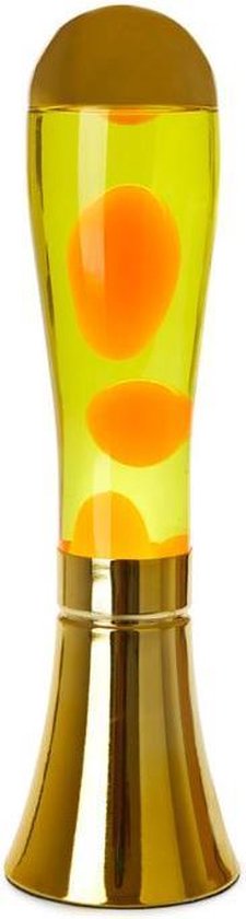 Balvi Lavalamp - Magma oranje lava lamp - Goud - 45x12x12 cm | bol