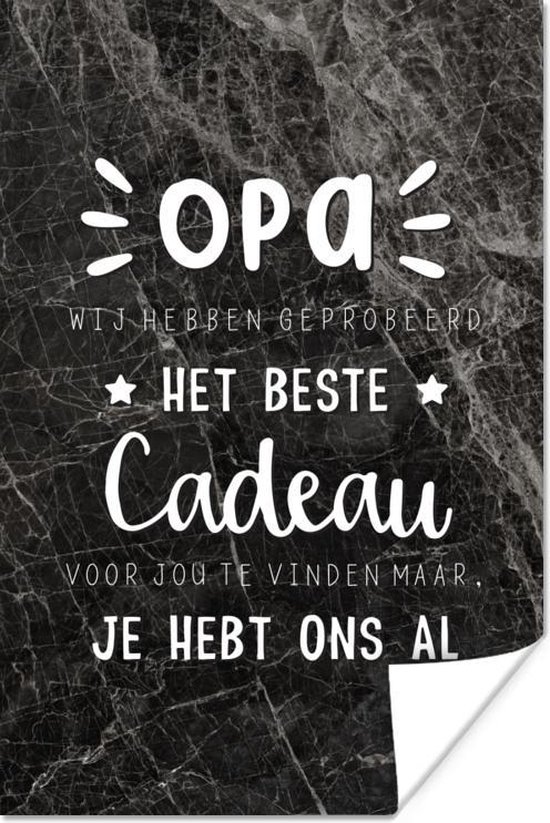 Poster Vaderdag - Quotes - Opa - Het beste cadeau - Spreuken - 40x60 cm ...