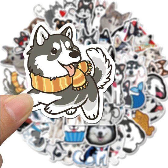 Husky Honden Stickers - set 50 stuks - Laptop Stickers - Stickervellen ...