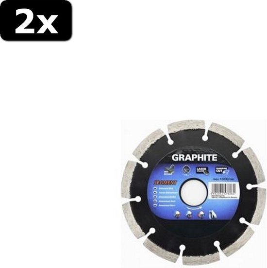 2x Graphite Diamantschijf 230x22x8,0x2,5mm Segment Gelaserd MPA EN13236 ...