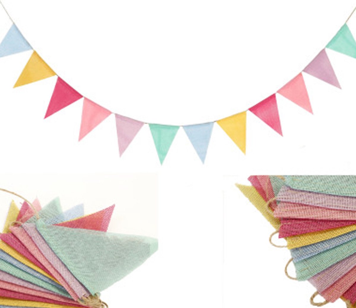 Slingers Verjaardag - Linnen Vlaggenlijn - Herbruikbare Vlaggen Slinger ...