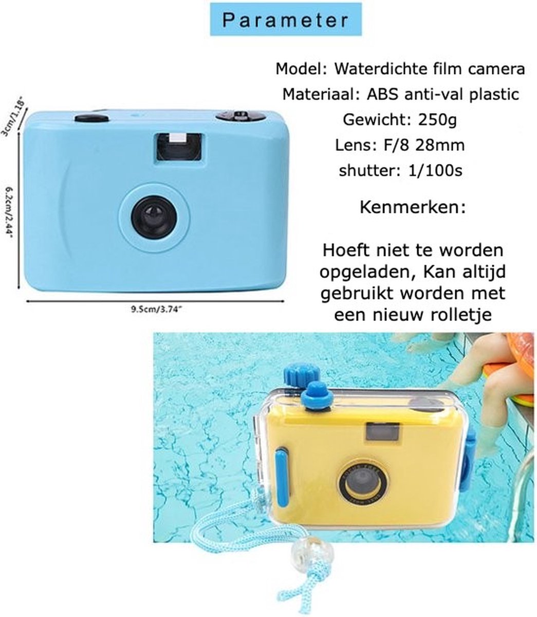 Narvie -herbruikbare camera met rol en waterdicht voor bruiloft of ...
