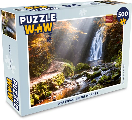 Puzzel Waterval in de herfst - Legpuzzel - Puzzel 500 stukjes | bol