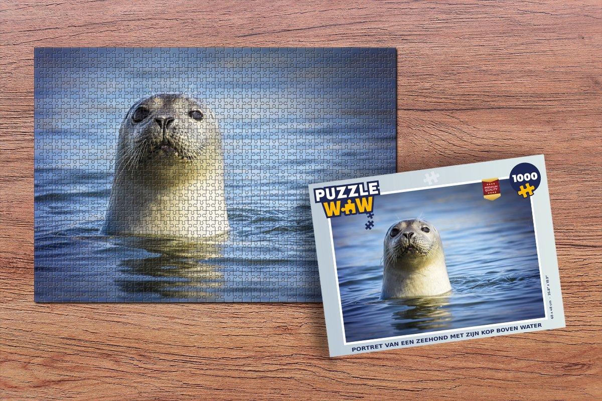 Puzzel Zeehond - Portret - Water - Legpuzzel - Puzzel 1000 stukjes ...