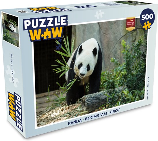 Puzzel Panda - Boomstam - Grot - Legpuzzel - Puzzel 500 stukjes | bol.com