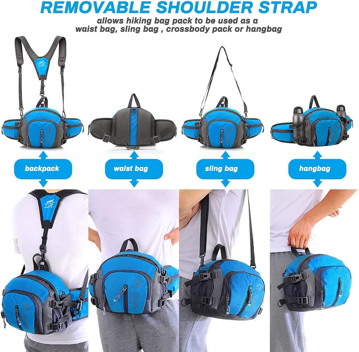 Happygetfit - Draagbare wandel-heuptas Waterdichte nylon heuptas ...