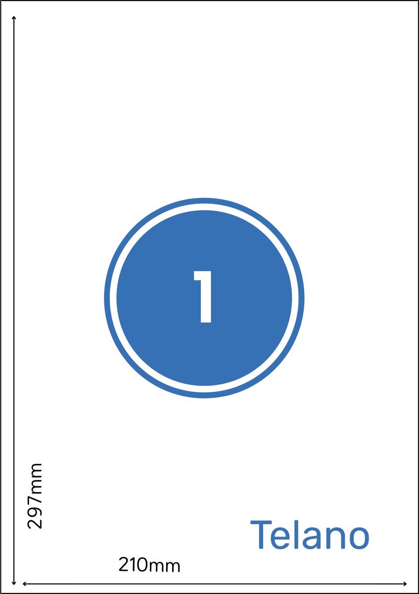 10 Stickervellen A4 Printetiketten Wit - 1 Sticker per Vel - Etiketten ...