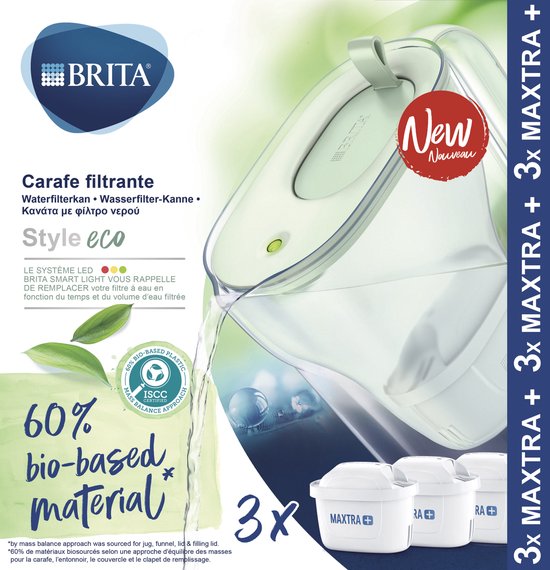 BRITA Waterfilterbundel Style eco Cool powder green + 3 MAXTRA+ ...