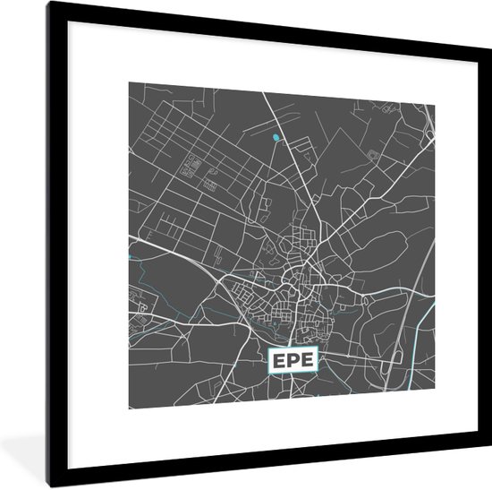Fotolijst incl. Poster - Epe - Stadskaart - Plattegrond - Kaart - 40x40 ...