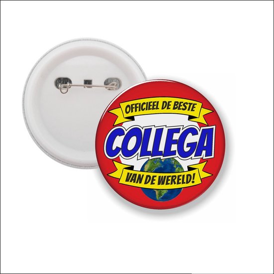 Button Met Speld 58 MM - Officieel De Beste Collega Van De Wereld | bol