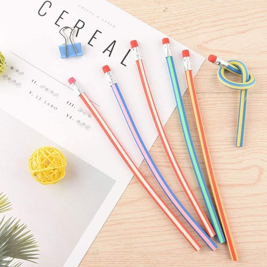 Latern Bending Pencils for Kids and Emoji Smiley Erasers, Bendable ...