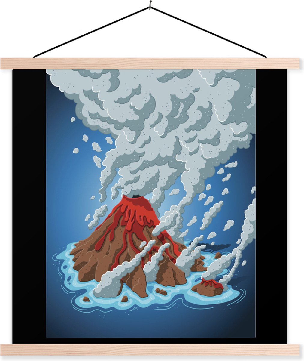 illustration d'une éruption volcanique d'une affiche d'école de volcan ...