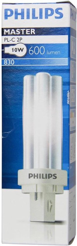Philips PL-C 10W 830 2P MASTER Warm Wit - 2-Pin - 2 stuks | bol