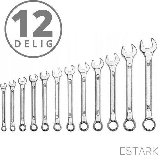ESTARK® Steeksleutel 12-Delig - Steeksleutelset - Moersleurel ...