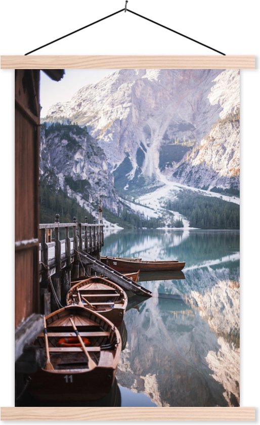 Posterhanger incl. Poster - Schoolplaat - Alpen - Boten - Water ...