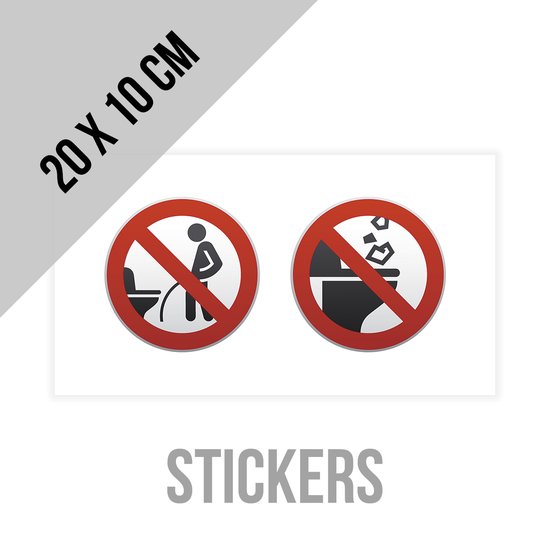 Icône Autocollants | Gardez les Toilettes propres | 20 x 10 cm | WC ...