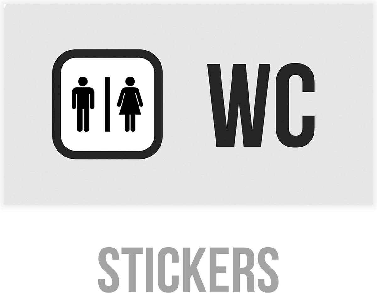 Pictogram Stickers | WC met icoon m/v | 20 x 10 cm | Toilet | Openbare ...