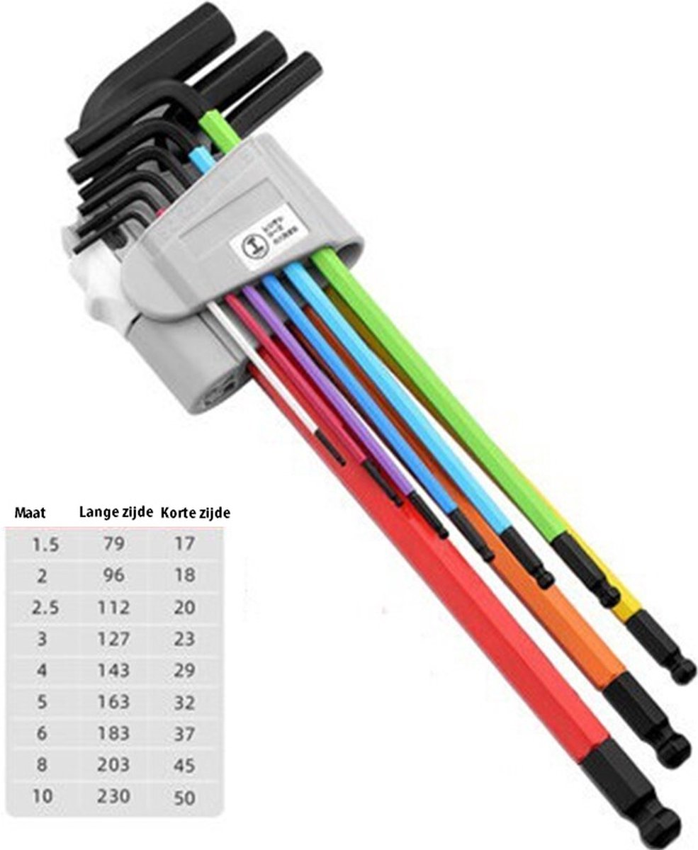 Amerce Inbussleutelset 9-Delig - Inbussleutel - L-Sleutel ...