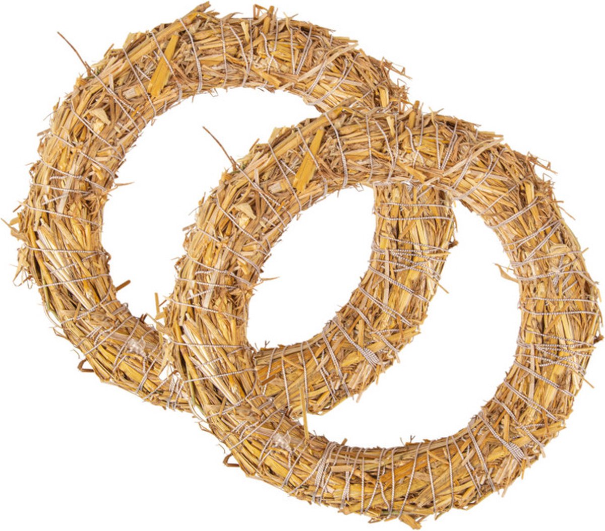 Decoratie kransen van stro/strokransen 30 x 5,5 cm - set van 2x stuks - DIY kransen | bol.com