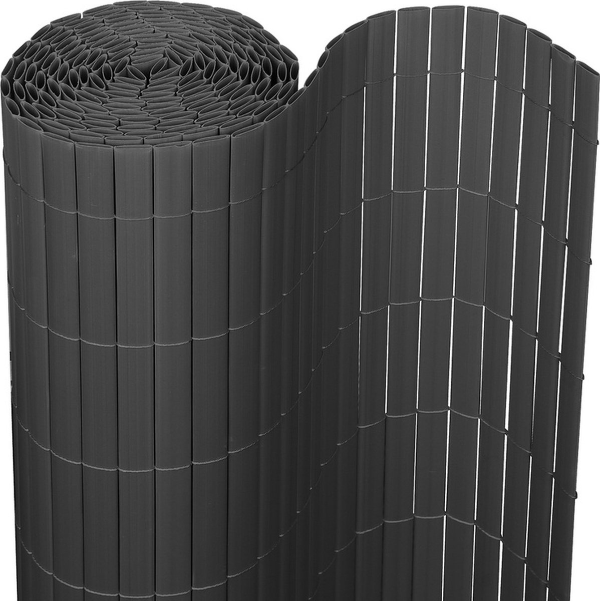 Tuinscherm dubbelzijdig 1.4x4 m PVC antraciet | bol.com