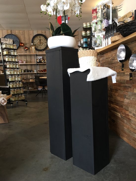 Colonne - NOIR - socle - pilier bois - Hauteur 100 cm H x 22 cm L ...