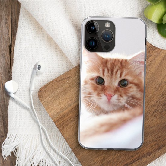 Telefoonhoesje Geschikt voorApple Iphone 14 Pro Max hoesje - Kat - Rood ...