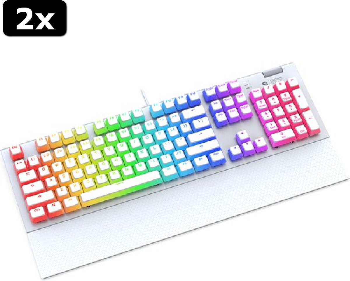 2x SPC Gear GK650K Omnis clavier USB QWERTY US International Wit | bol.com