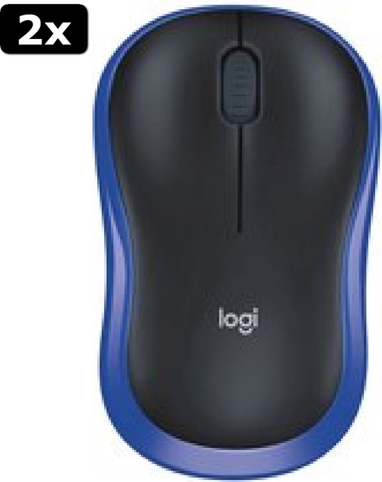 2x Logitech M185 - Draadloze Muis - Blauw | bol