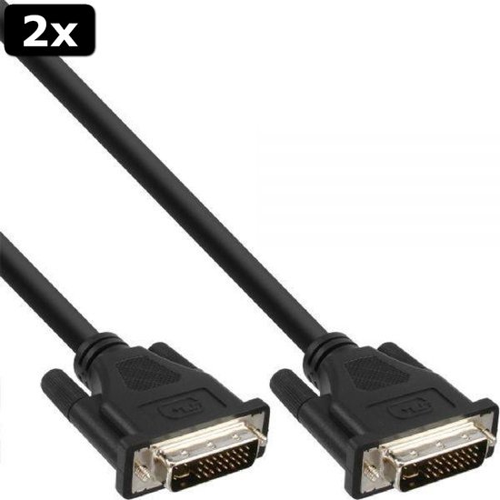 2x DVI-I Dual Link monitor kabel / zwart - 1 meter | bol.com