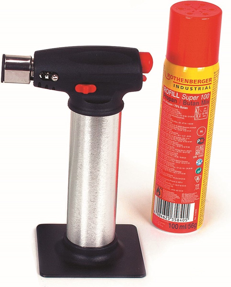 Rothenberger Gasbrander - Crème brûlée brander - Incl. gasfles | bol.com