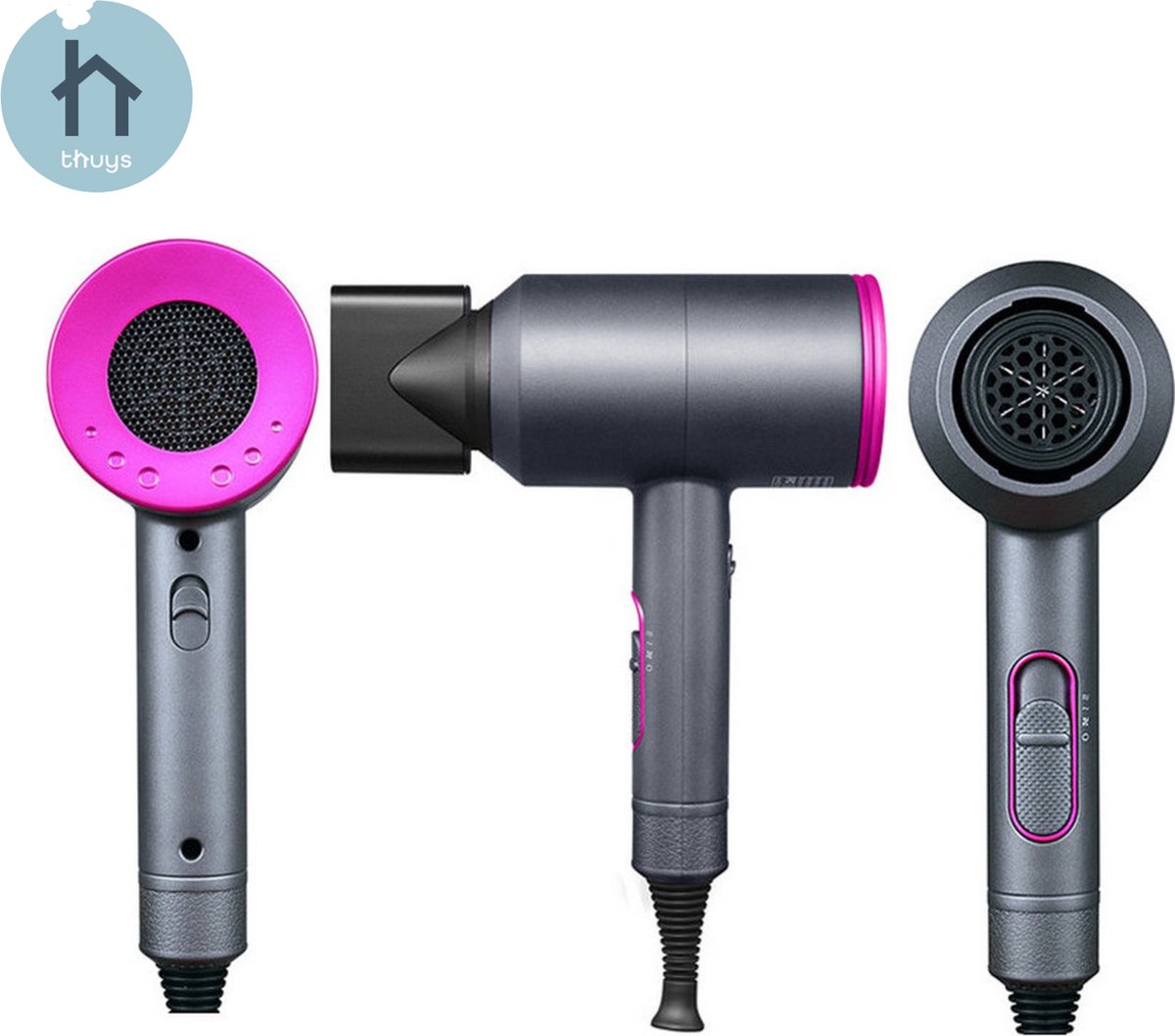 Thuys Haardroger - Fohn PRO - 2000W - Krachtige Haarfohn - Heet & koud ...