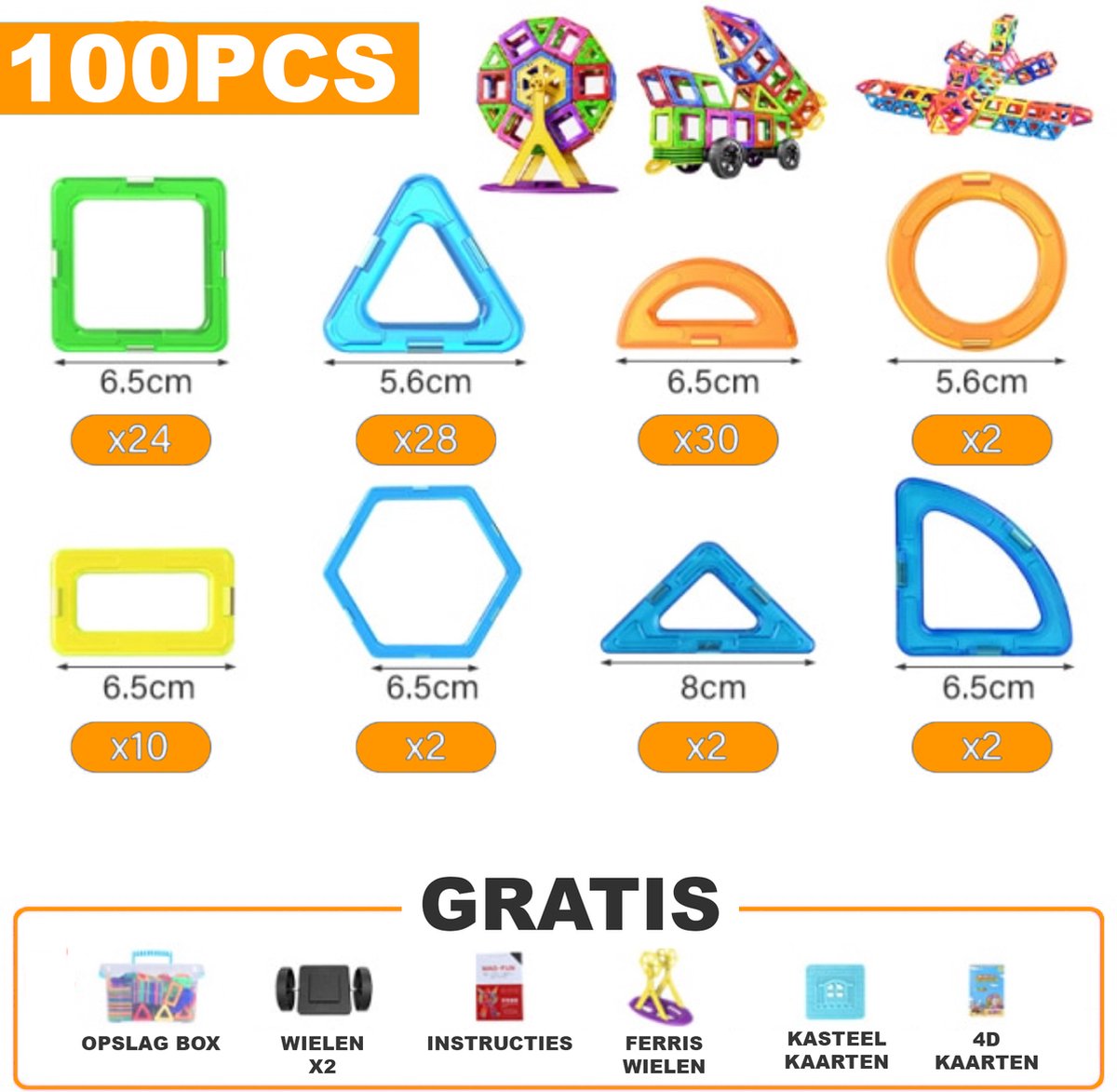 Happyment® Bouwen met Magneten - Magnetische Constructie - 100 Stuks in ...