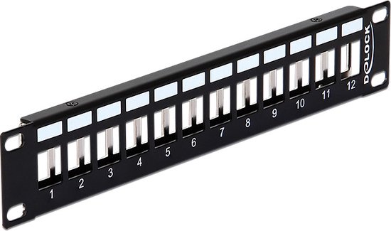 Premium 10'' Patch Panel voor 12 Keystone modules / zwart | bol