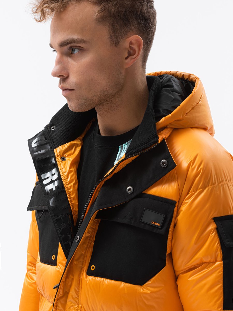 Heren winterjas C457 - geel | bol.com