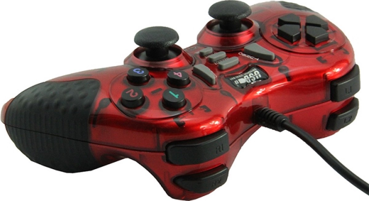 USB gamecontroller met 1.8m draad - voor PC – Rood | bol.com