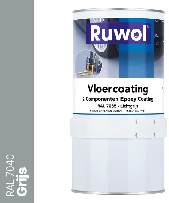 Ruwol 2K Epoxy Vloercoating RAL 7040 1 kg - Vloerverf - 3 populaire ...