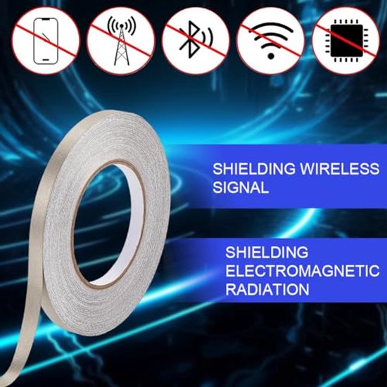 50m x 10mm Faraday Fabric Tape, Double Conductor Fiberglass for EMI ...