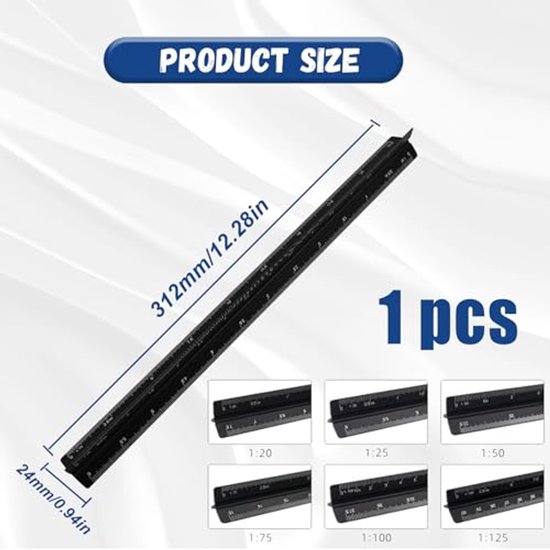 Triangular Scale, Ruler 30 cm, Ruler, Aluminium Architectural Ruler ...