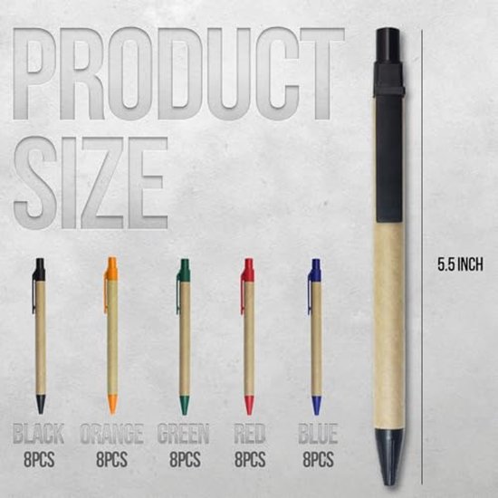 Kraft Paper Pen - Set of 40 Handwritten Pens, Environmentally Friendly ...