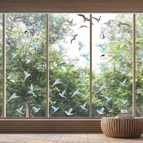 10 Stuks Raamstickers Anti-Botsing Vogels – Prism Sticker Regenboog ...