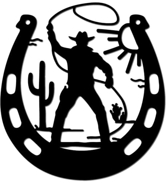 Metalen Hoefijzer Wanddecoratie voor Cowboy Thema – Uniek Sculptuur ...