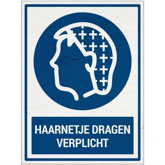 Haarnetje dragen verplicht bord met tekst - Sign Again materiaal - 40 x ...