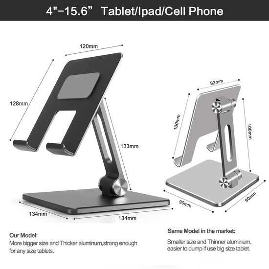Support réglable et pliable Unyqoos® pour tablettes et téléphones avec ...