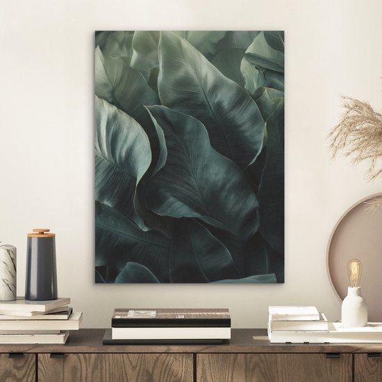 Akoestisch wandpaneel 30x40 cm - Vilt schilderij Groen - Bladeren ...