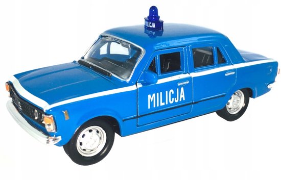 Welly Fiat 125p Milicja Model Auto Schaal 1:34 Metaal Blauw | bol