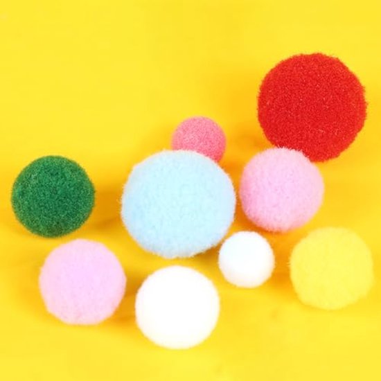 Pack de 130 Pompons, 2 cm Mini Pompons for Craft, Fluf Plus Ball, DIY ...