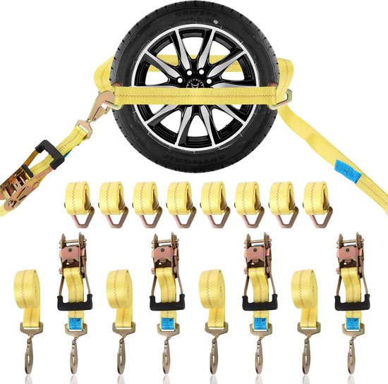 Wheel net car lashing straps - Heavy Duty - 3m - Auto accessoires | bol